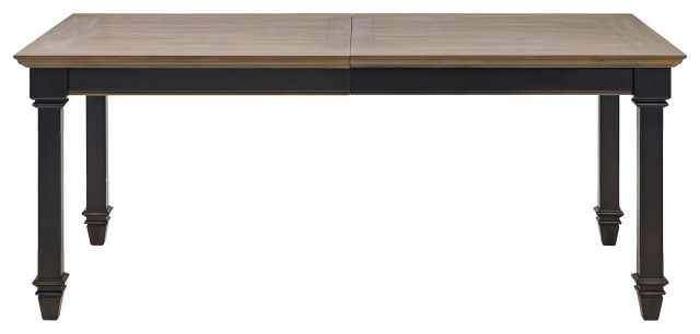 Traditional Wood Kitchen Extension Dining Table, Black - Traditional ...