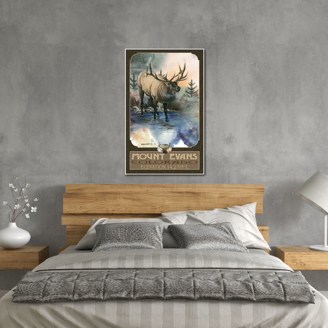 by Artist Dave Bartholet Mt. Evans Colorado Bull Elk Art Print, 30"x45 ...