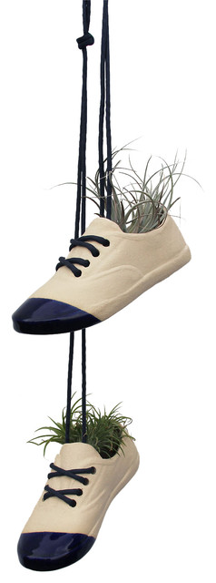 Royal Blue Shoe Pot Tip Toe - Contemporary - Indoor Pots And Planters ...