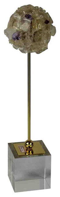 Enticing Agate decor Stone On Stand, Gold - Contemporary - Decorative ...