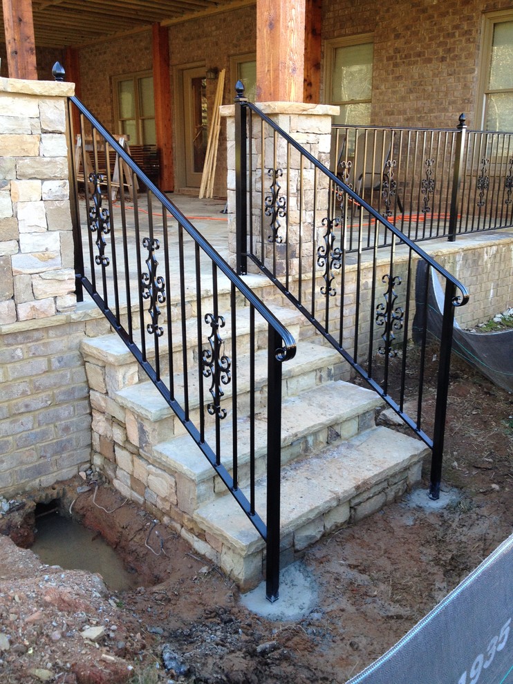 Exterior Wrought Iron Handrail / Railing - Mediterranean - Staircase ...