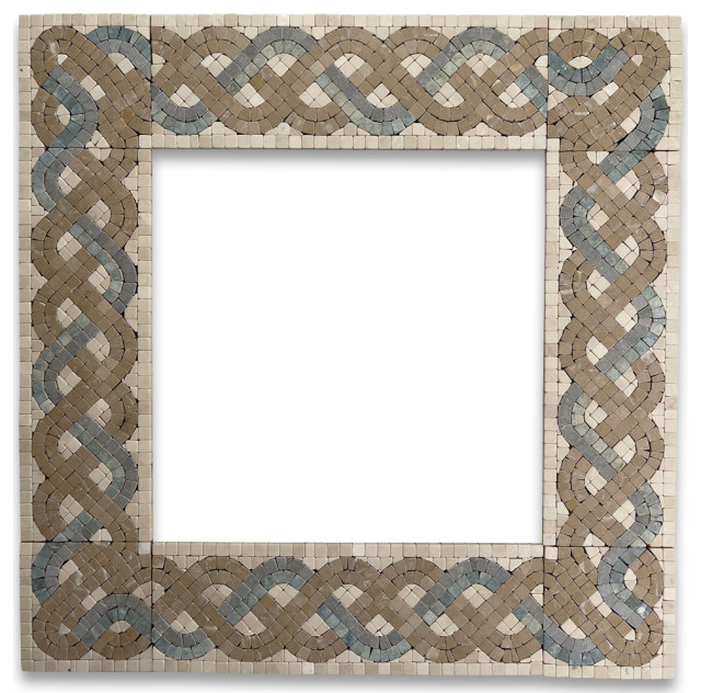 Marble Mosaic Border Listello Tile Triple Rope Verde 4x12 Tumbled, 1 ...