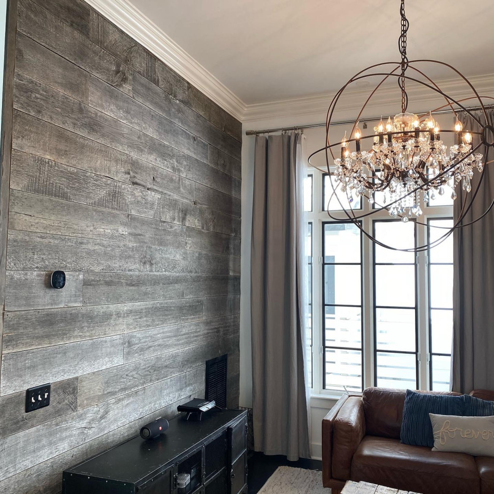 Weathered Gray Wall Panel Cladding - Living Room - by Eutree | Houzz