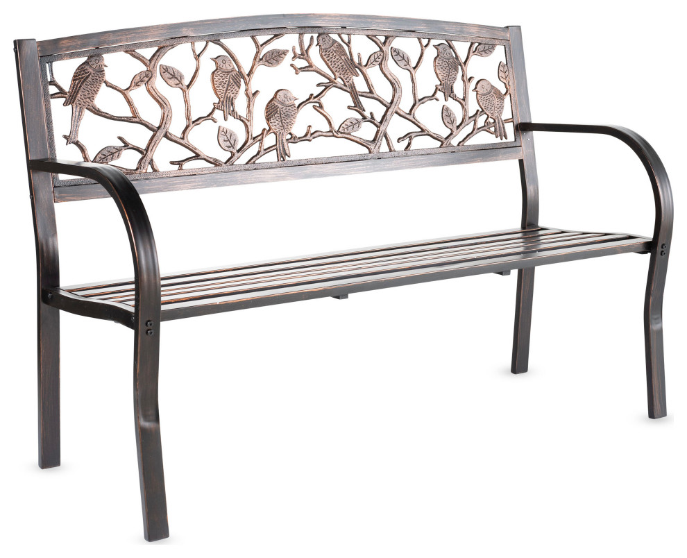 Flock Friends Garden Metal Bench - Transitional - Outdoor Benches - by ...