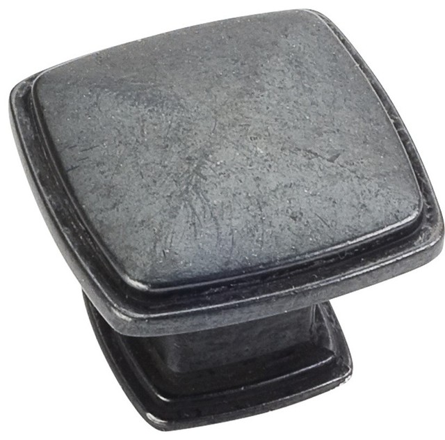 Jeffrey Alexander 1091DACM Milan 1 Plain Square Cabinet Knob, Gun Metal ...