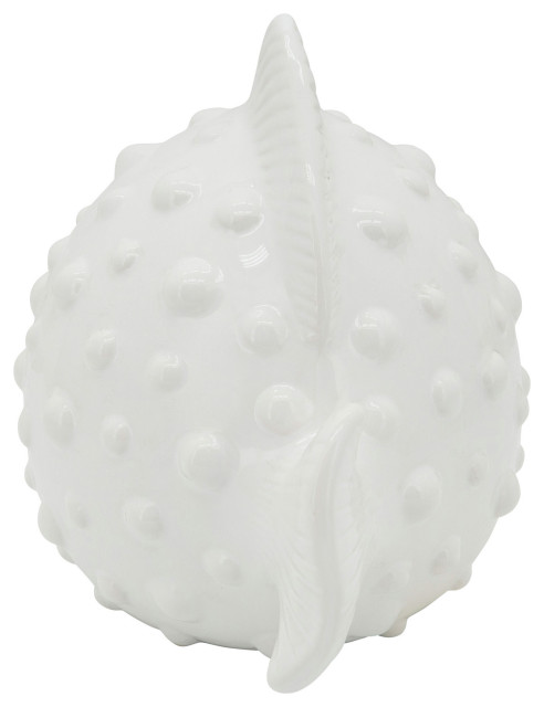 10" Puffer Fish, White - Beach Style - Decorative Objects And Figurines ...