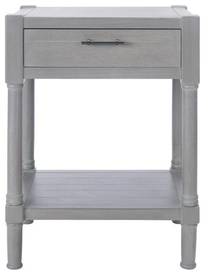 Bertie 1 Drawer Accent Table, Whitewash Gray - French Country - Side ...