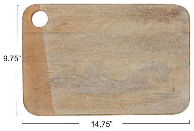 Wide Mango Wood Rectangle Cheese and Cutting Board With Handle ...