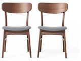 GDF Studio Lucille Fabric/ Wood Finish Dining Chair, Set of 2 ...