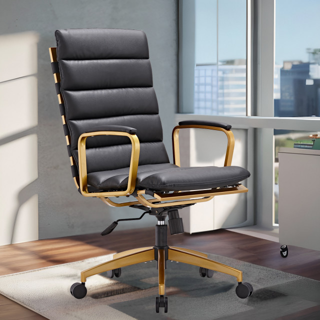 LUXMOD Gold Office Computer Desk Chair Ergonomic Executive Chair ...