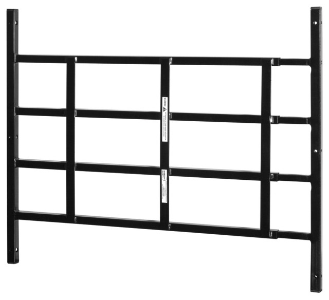 21", Carbon Steel, Black, Fixed 4-Bar Window Grill, Width Expandable ...