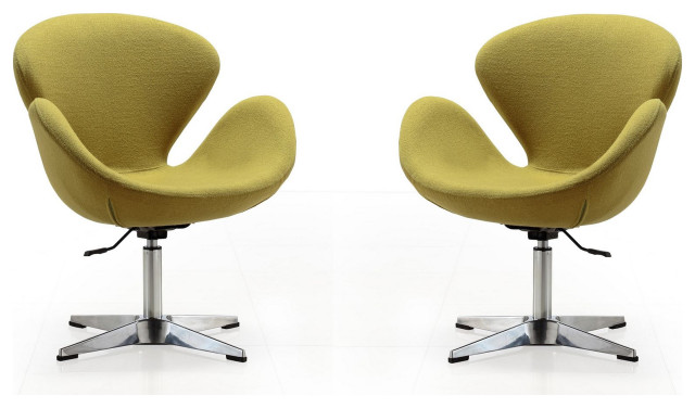 Raspberry Adjustable Swivel Chair, Orange and Polished Chrome, Set of 2 ...