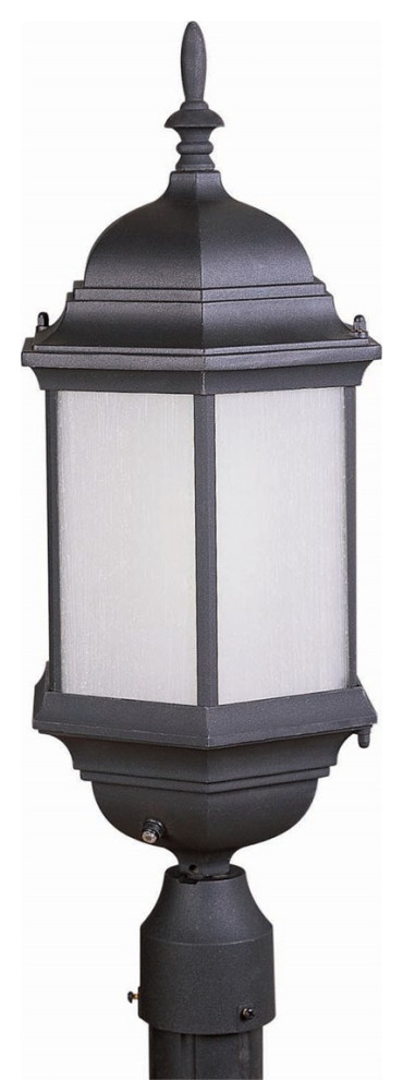 Forte 1 Light Fluorescent Cast Aluminum Outdoor Post Light Black ...