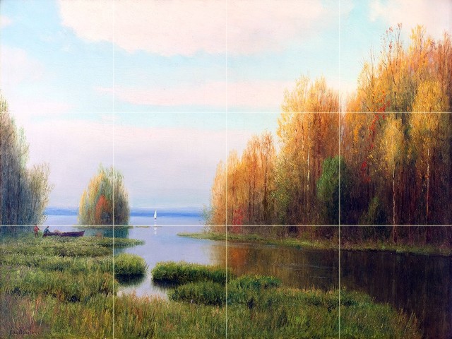 Tile Mural, Autumn Backsplash, 6" Marble - Traditional - Tile Murals ...