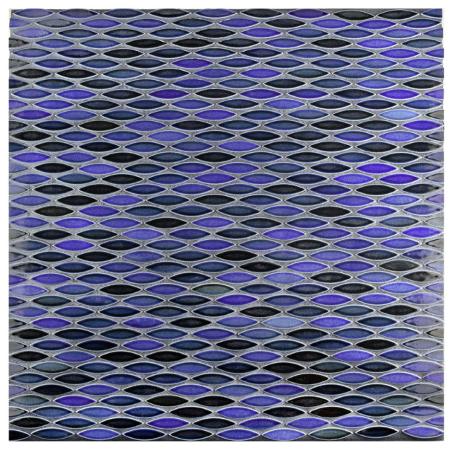Pescado Glossy Ceramic Mosaic Floor and Wall Tile, Azul, Sample ...