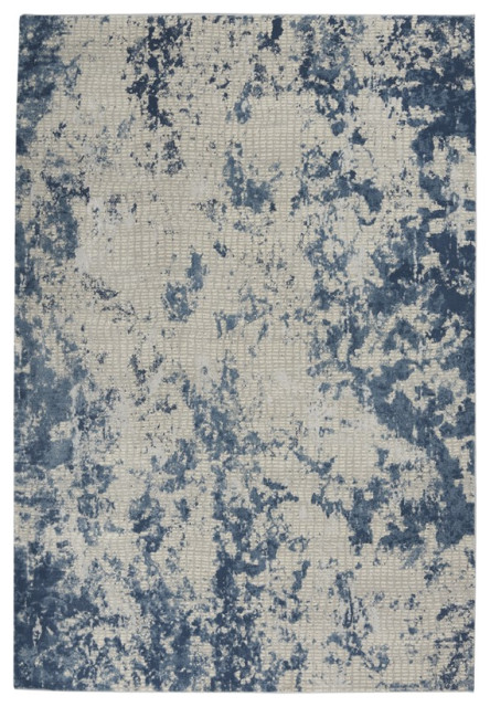 Nourison Rustic Textures RUS16 Grey/Blue Contemporary Area Rug, 9'3"x12 ...