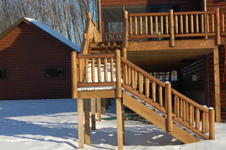 Duplex Log Cabin - Rustic - Other - by Cedar Log Railings | Houzz