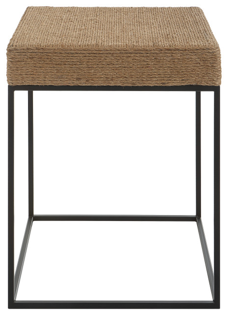 Laramie Rustic Rope Accent Table - Beach Style - Side Tables And End ...