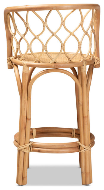 Barbour California Coastal Rattan Counter Stool - Tropical - Bar Stools ...
