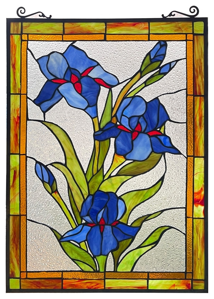 CHLOE Lighting CH8P030BF24-VRT BLUE SCARLETT- Stained Glass Window ...