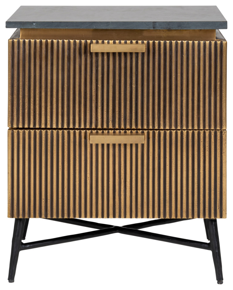 Modern Metal Bedside Cabinet | OROA Ironville - Midcentury ...
