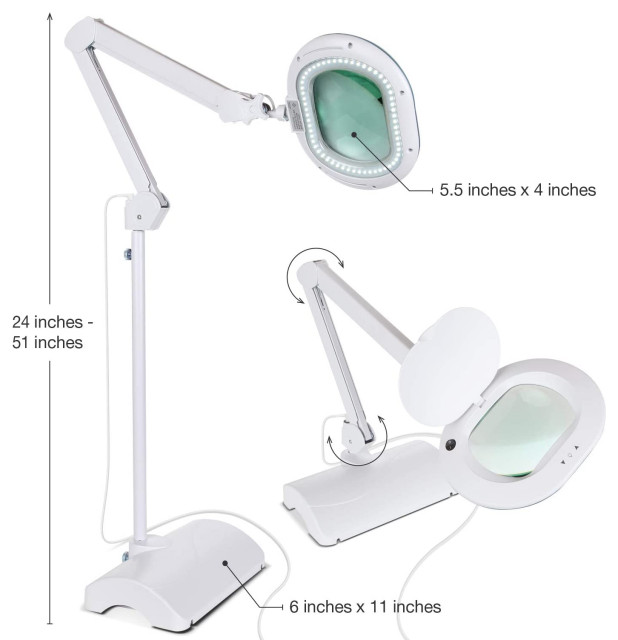 Brightech LightView Pro 2 in 1 XL Magnifying Floor Lamp - Very Bright ...