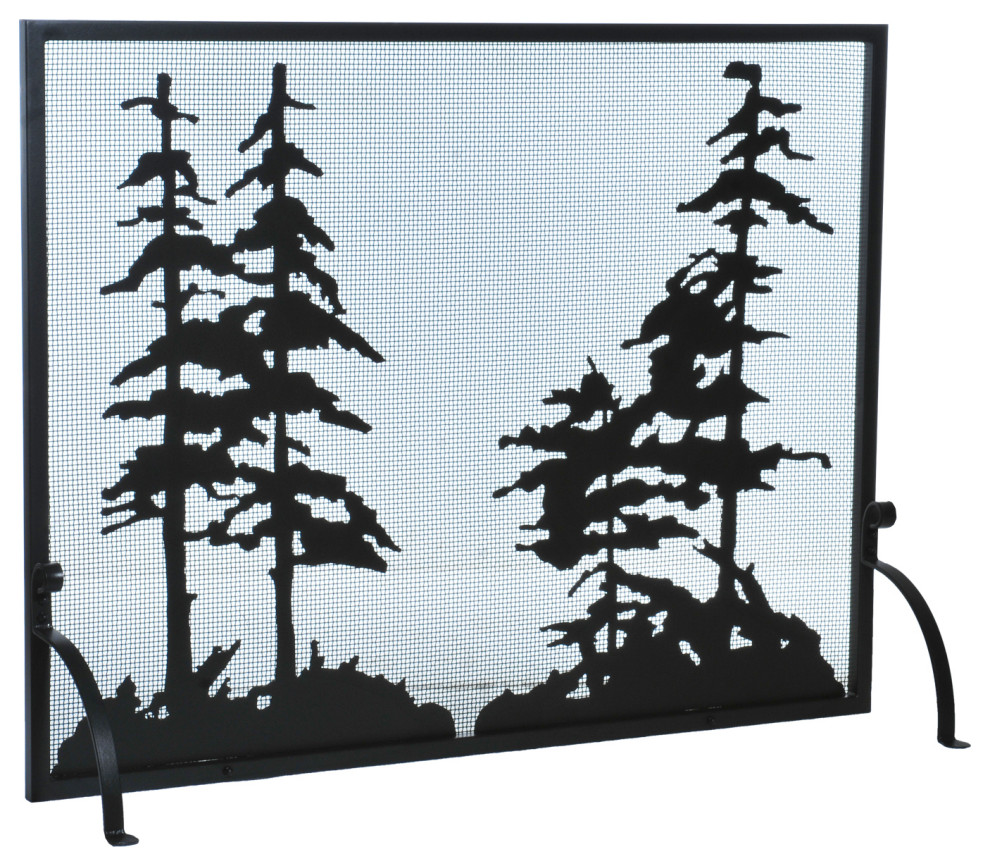 50"x38" Tall Pines Fireplace Screen - Rustic - Fireplace Screens - by ...