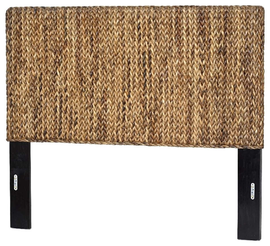 Sea Wind Florida Island Breeze Wood & Woven King Headboard in Natural ...
