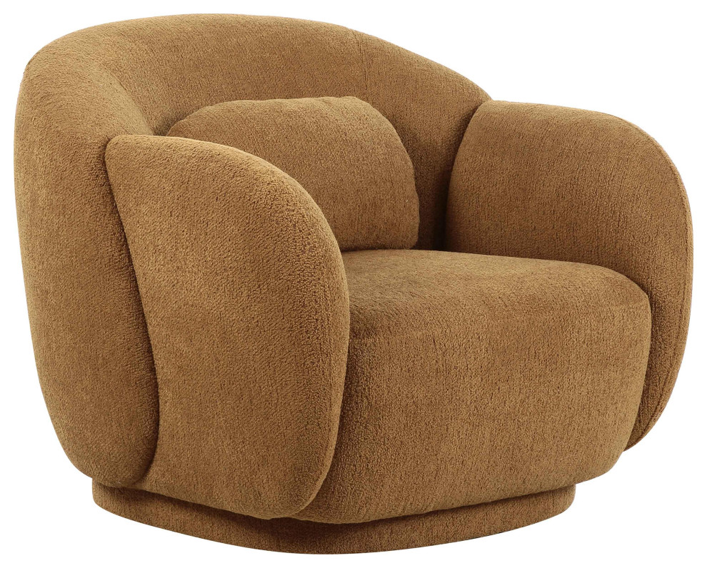 Misty Brown Boucle Accent Chair Brown - Contemporary - Armchairs And ...