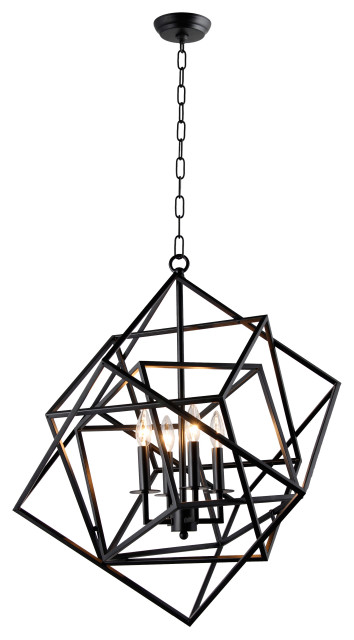 Liam Pendant Lighting Fixture with Cast Iron Frame in Black and Brass ...