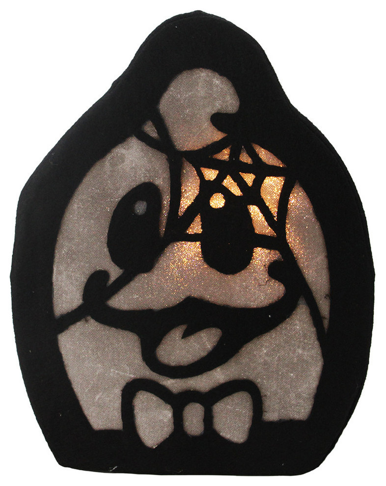 12" LED Lighted Black Spooky Ghost Face Halloween Decoration - Holiday ...