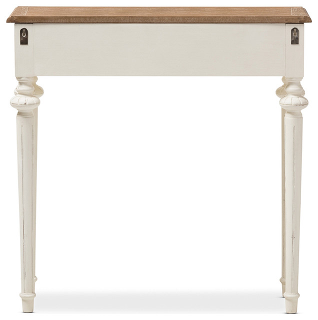 Marquetterie Weathered Oak and White Wash Distressed Wood Two-Tone ...