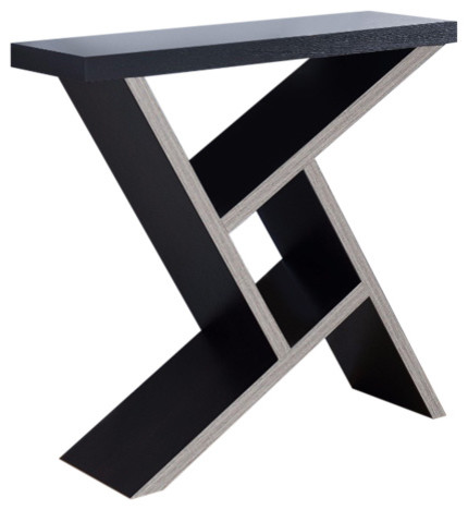 Benzara BM148924 Zig Zag Console Table With Shelf, Dark Brown & Light Brown - Transitional ...