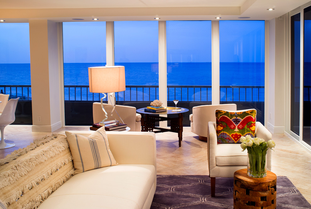 Modern Beach Condo - Beach Style - Living Room - Miami - by Sean Rush ...