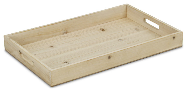 Minimalist Natural Wooden Tray - Transitional - Serving Trays - by ...