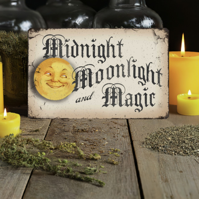 Vintage-Style Halloween Moonlight Sign - Contemporary - Wall Accents ...