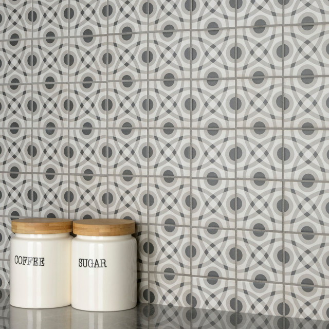 Twenties Circle Mini Ceramic Floor and Wall Tile, Sample - Contemporary ...