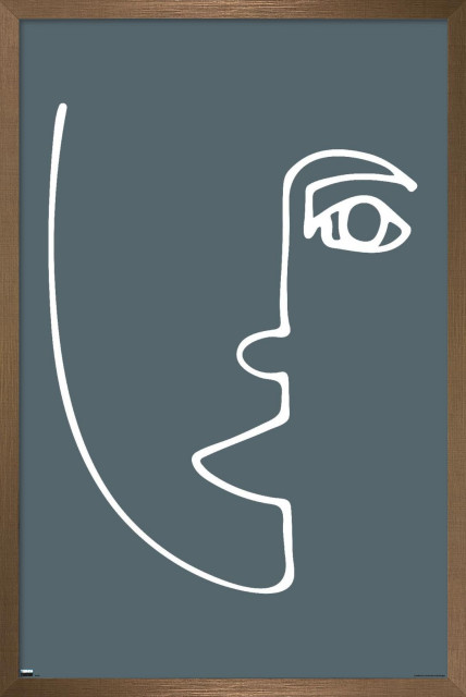 Line Art - Face, 22.375" x 34" - Contemporary - Prints And Posters - by ...