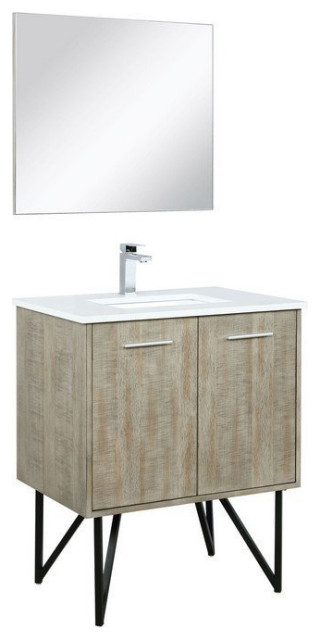 Lancy Modern 30" Rustic Acacia Square Sink Bathroom Vanity Set ...