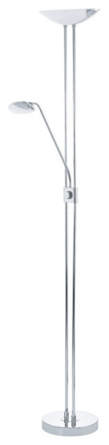 2x2.5W + 1x20W LED Floor Lamp, Adjustable Reading Lamp, Matte Nickel ...