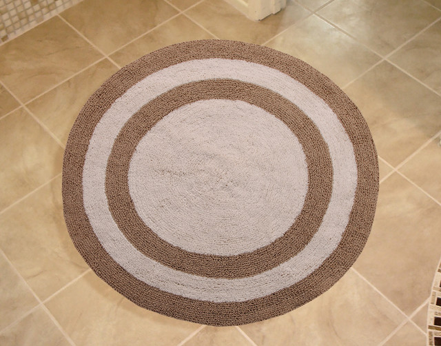 Saffron Fabs 100% Cotton 36" Round 2-Tone Reversible 200 GSF Bath Rug ...