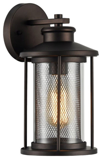 CHLOE Crinchton Transitional 1 Light Rubbed Bronze Outdoor Wall Sconce ...