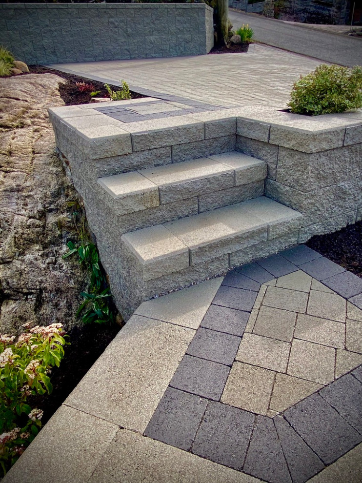 Allan Block Stairs and Driveway - Traditional - Landscape - Vancouver ...