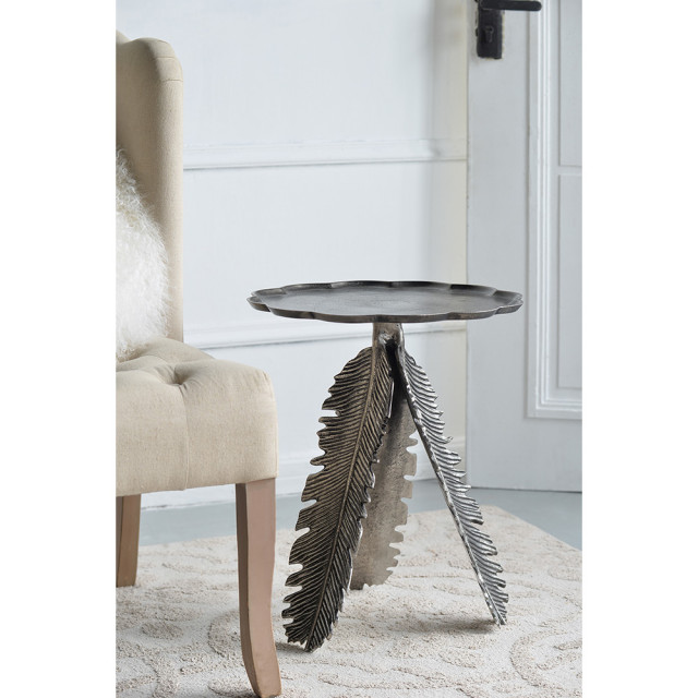 Aluminum Leaf Side Table 17x17x19.5" - Tropical - Side Tables And End ...