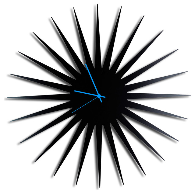 MCM Starburst Clock, Black, Midcentury Modern Wall Clocks - Midcentury ...
