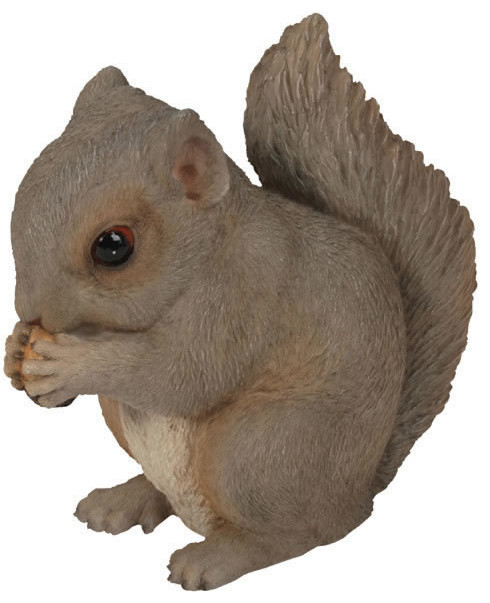 Baby Grey Squirrel Garden Statue, 5.5" - Rustic - Garden Statues And Yard Art - by AllSculptures ...
