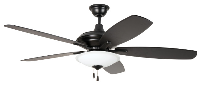 52" Jamison, Matte Black With Flat Black/Greywood Blades - Traditional ...