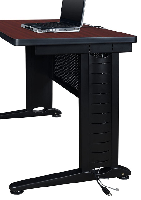 Transitional Desk, C Shaped Legs With Rectangular Top and 3 Drawers ...