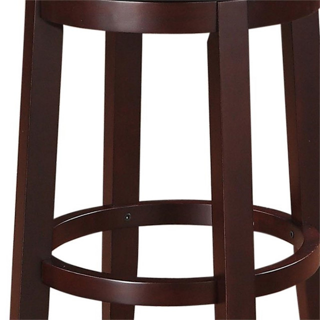 Home Square 24" Wood Counter Stool with Slanted Legs in Blue/Brown ...