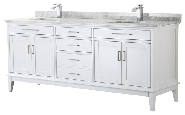 80 Inch Double Bathroom Vanity - Transitional - Bathroom Vanities And ...